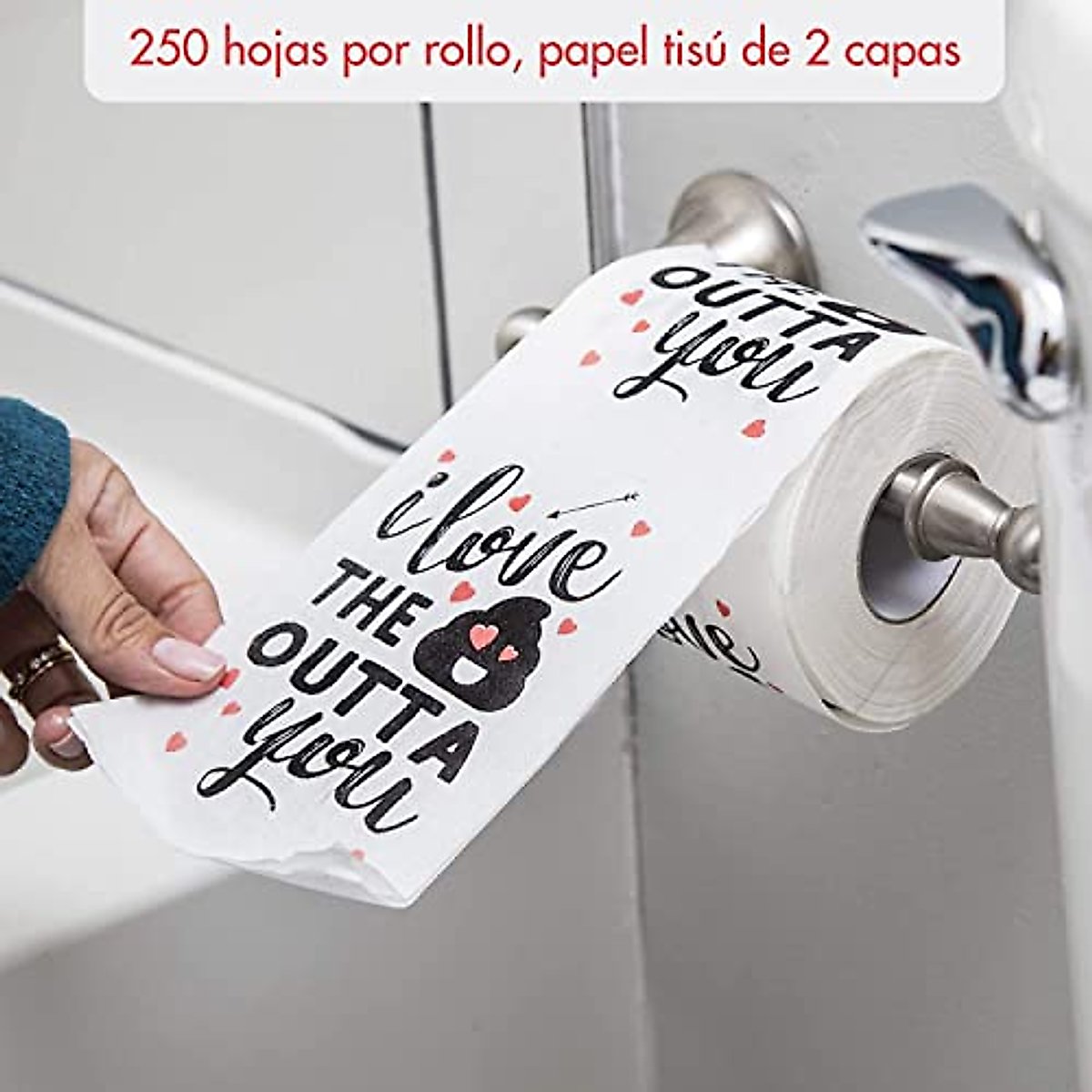 Funny Toilet Paper - Valentine's day gift - Birthday or Anniversary Gag Gifts, Romantic toilet paper bulk funny toilet paper roll - Bathroom gag gifts, Custom printed toilet paper