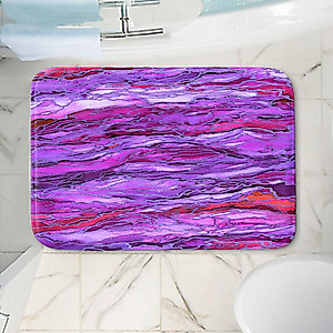 Dia Noche Designs, Bath and Kitchen Floor Mats, Large 36 x 24 in, BR-JuliaDiSanoMarbleIdeaPurpleRed2