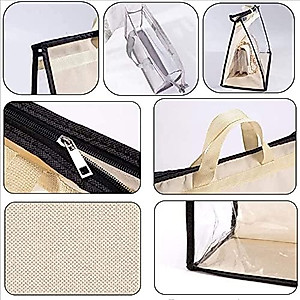 3 Pack Handbag Organizer Dust Cover Bag Transparent Anti-dust Purse Storage Bag for Hanging Closet with Zipper and Handle Space-saving Storage Bag( Handbag Storage)