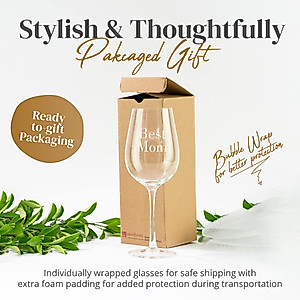 Personalized Wine Glass Engraved with Your Custom Text - Customized Gifts, Unique Birthday Gift, Bridesmaid Gift, Custom Gifts for Women or Men (17oz Stemmed)