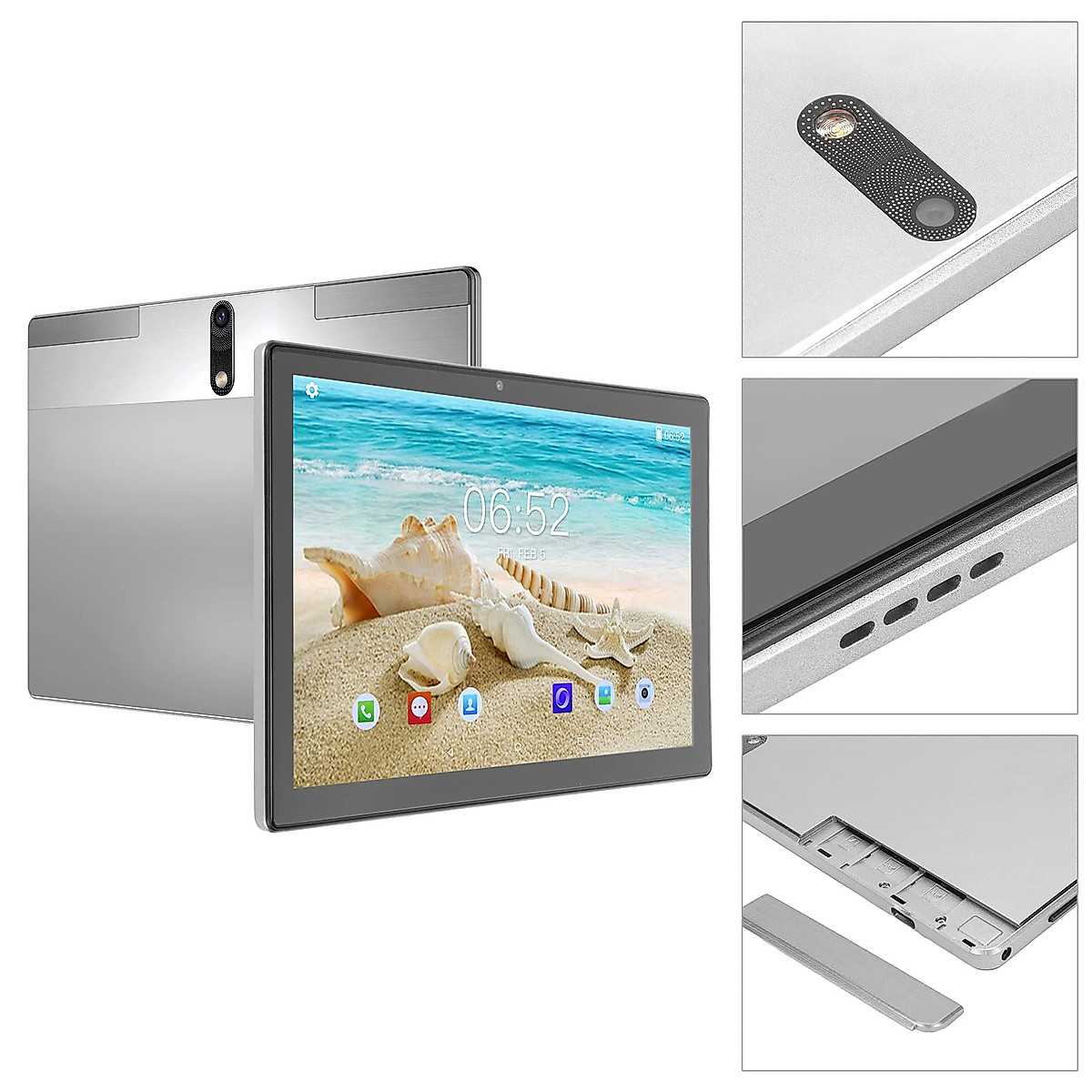 HD Tablet, Octa Core 10.1in Tablet 2.4G 5G WiFi Support Dual Card Dual Standby for Android8.1 for Drawing (US Plug)
