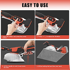 Tile Vibration Leveling Machine, Cordless Tile Vibration Installation Tool Compatible with Milwaukee 18V Battery with 8 Speed, Suction Cup, Digital Display for Floor Tile Wall(Tools Only)