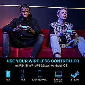 Ymir Gamepad for PS4 Controller, Elite Wireless Remote for Playstation 4 Controller Compatible with PS4/Slim/Pro/Steam/PC , with Upgraded Programming Function/Turbo/Motion Sensor/Dual Vibration( Blue)