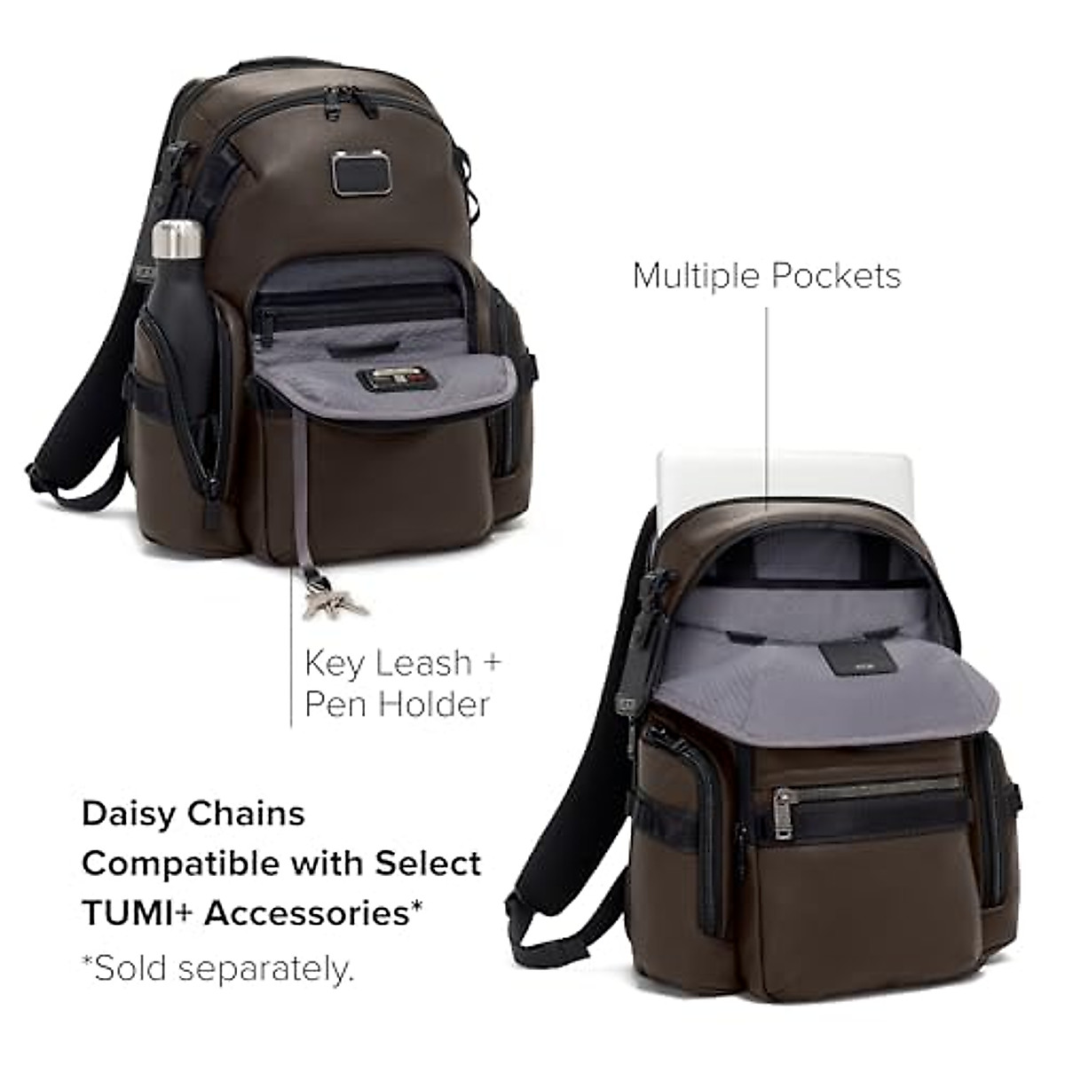 TUMI - Alpha Bravo Navigation Backpack - Everyday Travel Backpack - Fits Up to 15" Laptop - 16.0" X 14.0" X 7.3" - Brown Leather