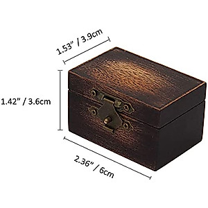 DSHOM Rustic Wooden Engagement Ring Box, Solid Wood Ring Box for Proposal Wedding Ring Storage