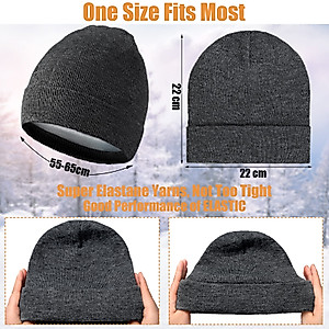 Winter Satin Lined Beanie Hat Silk Lined Beanies Skull Hat Knitted Beanies for Women Men(Yellow, Army Green, Black, Light Grey)