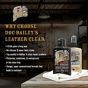 Doc Baileys Black & Colored Leather Cleaner and Conditioner Bundle for Bags, Boots, Saddles & Car Interior - 4oz, 2 Packs