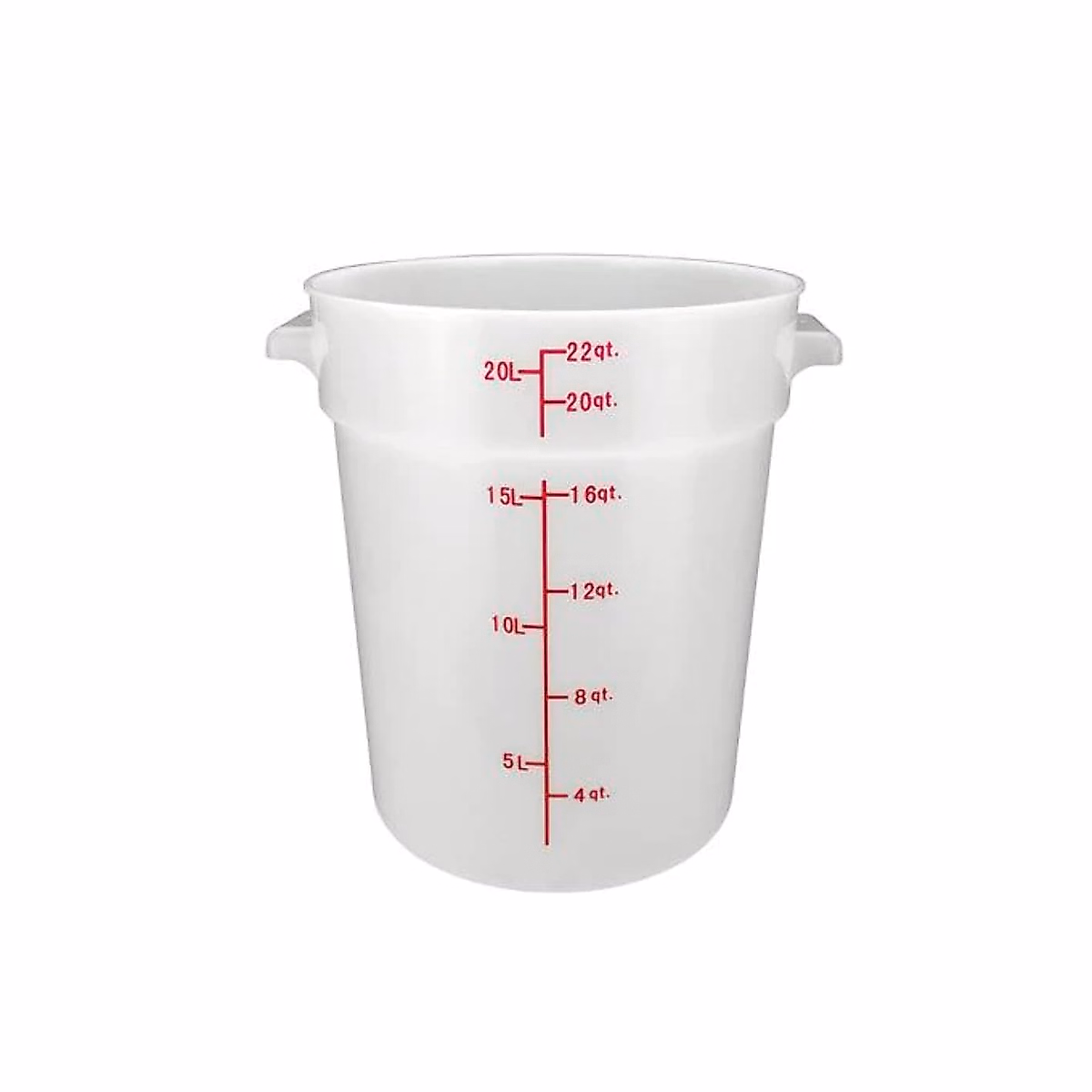 Winco Heavy-Duty Round Food Storage Container, 22 Quart, White