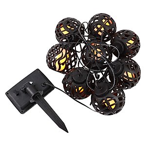 Uonlytech Creative Lantern Shape String Light String Flame Garden Lights Plastic LED String Lights