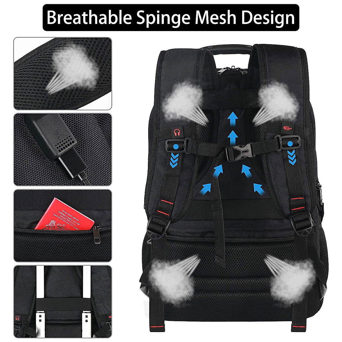 15.6 Laptop Backpack for Women, Work Backpack with USB Port RFID Anti Theft Travel Backpacks for Teacher Nurse, Cute School College Gifts Bookbag Wide Open Water Resistant Casual Daypack for Tablet