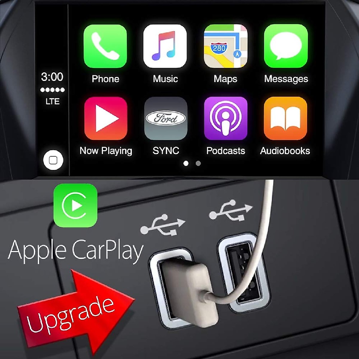 Compatible with Ford Apple CARPLAY Interface Module -Sync 3 Only- HC3Z-19A387-B Multi-Media USB Hub Box