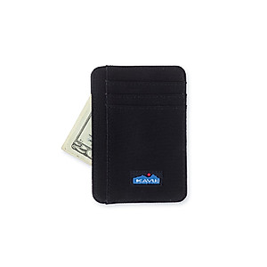 KAVU Fairbanks Double Sided Slim Cotton Canvas Wallet - Black