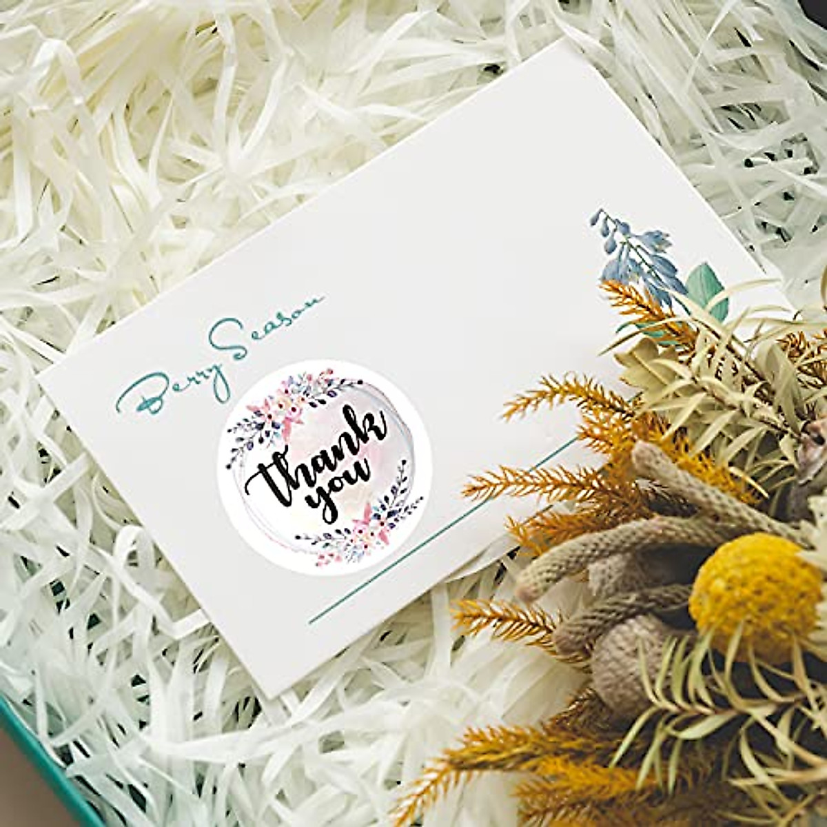 Sticker roll, Business Sticker, Bubble Envelope and Gift Bag Packaging Label, 3 Different Flower Patterns. 500 Sheets per roll, 1.5 inches in diamete。 (Black)