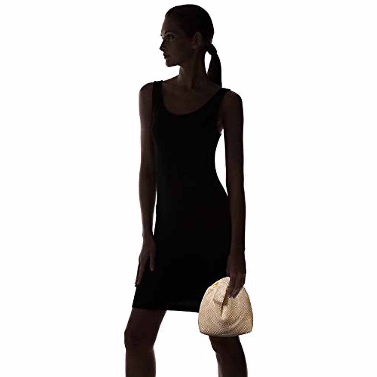 Jessica McClintock womens Logan Mesh Pouch Evening Bag, Lt Gold, One Size US