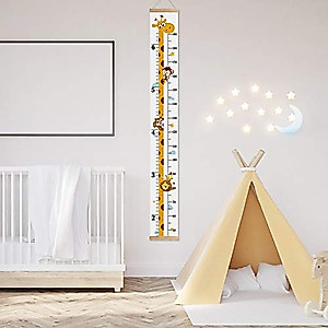Outivity Baby Growth Height Chart, Hanging Ruler Wall Decals for Kids Boys Girls, Canvas and Wood Removable Measure Wall Ruler for Children