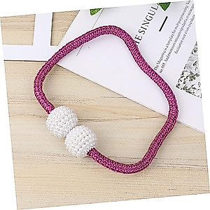 WATIIFUFU 2 Pcs Magnetic Curtain Ties Curtain Ties for Drapes Magnetic Drapery Ties Magnetic Drape tie Backs Outdoor Curtain Window Treatment Tiebacks Lace up Magnet Buckle Purple