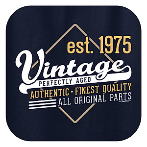 Birthday Gifts For All 50th Birthday Party Supplies 50th Est 1975 Vintage 50th Long Sleeve T-Shirt 3XL Navy