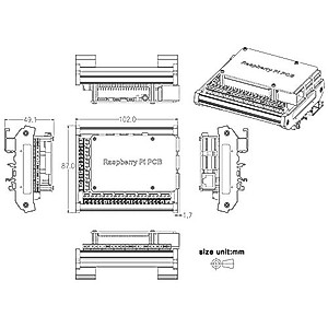DIN Rail Mount Pinout Breakout Terminal Block Module for Raspberry Pi A+ 3A+ B+ 2B 3B 3B+ 4B Zero Zero-W