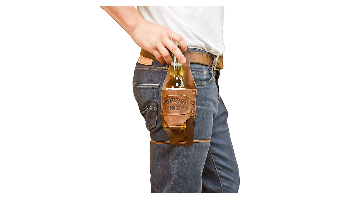 Hide & Drink Cowboy Beer Holster for Handsfree Drinking
