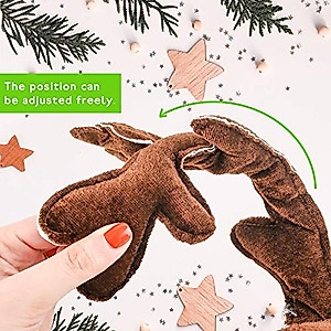 HANSGO Reindeer Antlers Headband, 2PCS Deer Antlers Headband with Bells Cute Christmas Reindeer Ears Headband