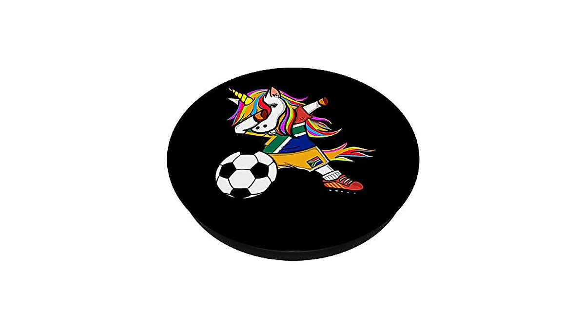 Funny Dabbing Unicorn South Africa Soccer PopSockets Grip