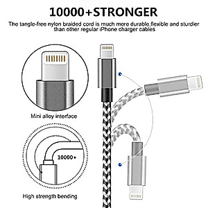 Short iPhone Charger Cable 4Pack,1FT Lightning to USB Braided Data Sync Fast Charger Cord Compatible with iPhone 12 Pro Max/12/11/11 Pro Max X XS Max 8 7 6S Plus Pad 2 3 4 Mini, Pad Pro Air(Black)
