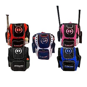Hagan H-3.0 Multi-Sport Backpack Bag, Hockey, Baseball, Softball, lacrosse, field hockey - Large (Blk/Blue)