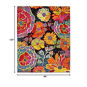 Unique Loom Lyon Collection Area Rug - Kennedy (8' x 10' Rectangle, Black/ Green)