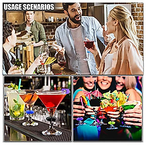 26Pcs Wine Glass Charms Tags with Bottle Stopper, Silicone Wine Glass Drink Markers for Bar Party Martinis Cocktail Champagne Stem Glasses