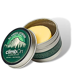 climbOn All Purpose Lotion Bar | Organic Body Lotion for Dry Skin | Body Moisturizer | Lavender Lotion Made From Plants and Organic Beeswax | Eco-Friendly and Plastic-Free Lotion | Original Scent