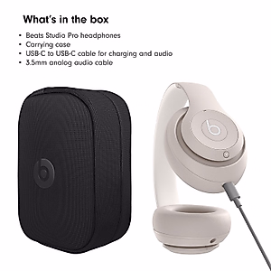 Beats Studio Pro - Wireless Bluetooth Noise Cancelling Headphones - Personalized Spatial Audio, USB-C Lossless Audio, Apple & Android Compatibility, Up to 40 Hours Battery Life - Sandstone