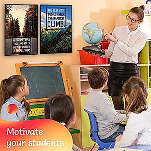 Inspirational Motivational Posters - Positive Affirmations, Uplifting Quotes, Wall Art Decor for Office, Home, Gym - Set of 6 11x17" Motivational Posters for Office Decor Inspirational Quotes Wall Art