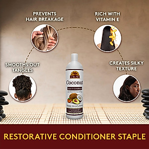 OKAY Coconut Deep Moisturizing Leave In Conditioner Helps Replenish Moisture And Elasticity For Healthy Strong Hair Sulfate,Silicone,Paraben Free For All Hair Types and Textures Made in USA 33oz