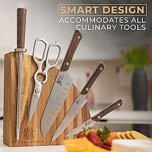 Elegant OTTAVA Magnetic Knife Block Attaches 10 Knives - Sanitary Magnetic Knife Holders - Magnetic Knife Holder Gift - Magnetic Knife Blocks Elevate Kitchen Space