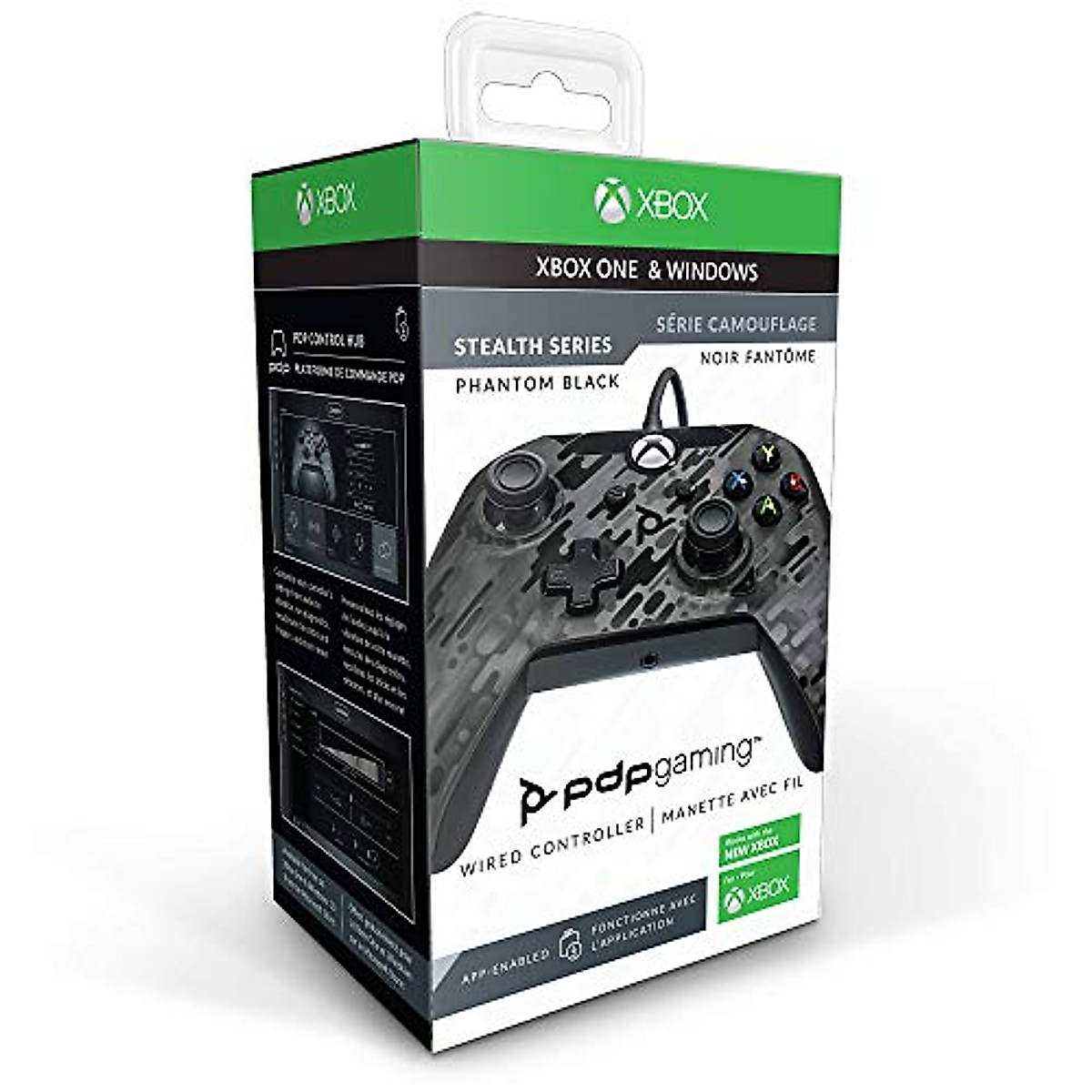 PDP Gaming Wired Controller: Phantom Black - Xbox One