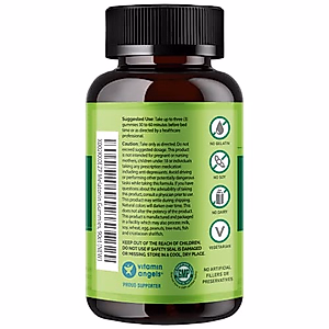 NATURELO Melatonin Gummies – Non-GMO, Gluten-Free, Soy Free - Strawberry Flavor - Gentle Sleep Supplement - 90 Vegetarian Gummies