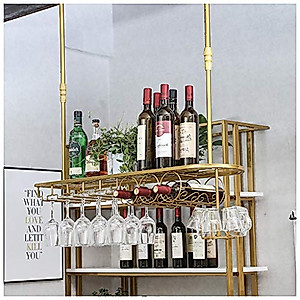Stylish Simplicity Wine Glass Holder Vintage Iron Inverted High Glass Holder Simple Creative Display Decoration Stylish Simplicity Bottle Holder Adjustable Wine Glass Holder (Bronze 100 * 25Cm), PIB