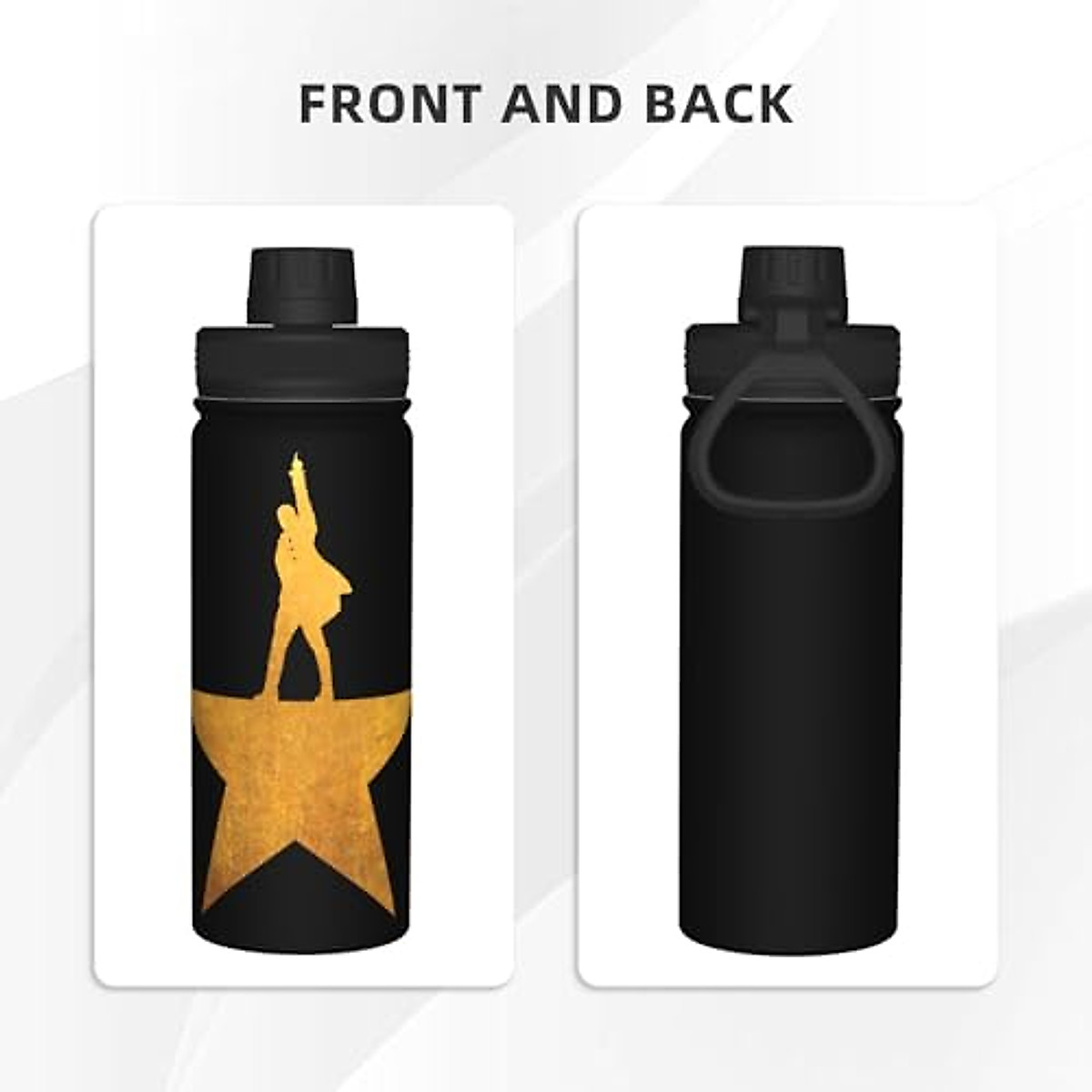 Hamiltons The Musical Tumbler 18 oz Stainless Steel Sports Insulated Kettle Travel Drinking Cup Water Bottle with Lid