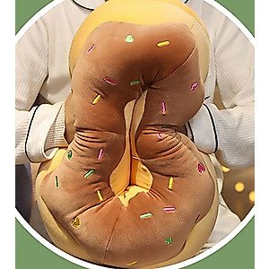 ChezMax Round Donut Pillow Print Decorative Comfortable Soft Plush Funny Food Shaped Pad Seat Back Stuffed Cushion Adult and Kids for Couch Chair Floor Sofa Sea Salt