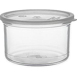 Carlisle FoodService Products Classic™ Round Storage Container with Lid, 1.5 Quart Crock, Clear
