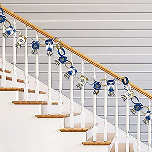 Big Dot of Happiness Royal Prince Charming - 90 Chain Links and 30 Paper Tassels Decoration Kit - Baby Shower or Birthday Party Paper Chains Garland - 21 feet