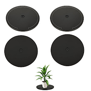 4PCS Lazy Susan Organizer 9 Inch Lazy Susan Plastic Kitchen Organization Turntable Organizer Black Lazy Susan Turntable for Cabinet, Cake,Countertop, Painting, TV, Display (50-lb Load Capacity)