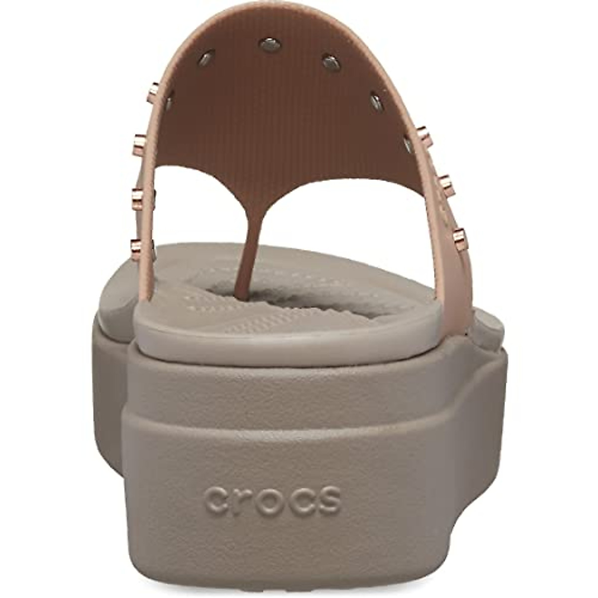 Crocs Women's Brooklyn Platform Flip Flops, Cork/Mushroom, Numeric_11