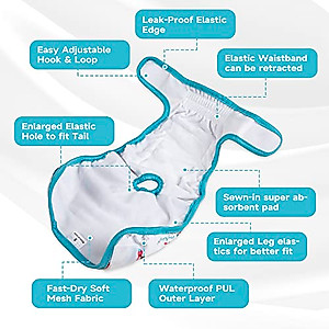 Paw Legend Washable Reusable Female Dog Diapers - No Leak Doggie Diapers for Heat Cycle (3 Pack,Adorable,Small)