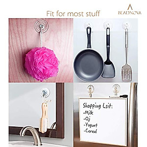 BEADNOVA Suction Cups for Glass 2.5 Inches Suction Hooks Window Suction Cups with Hooks for Home Kitchen Bathroom Wall (12 Packs)