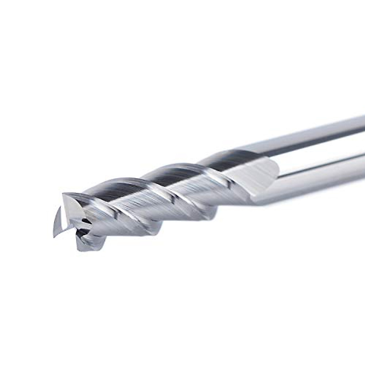 SpeTool 1/4 End Mill for Aluminum 3 Flutes CNC Spiral Router Bit for Aluminum Cut Non-Ferrous Metal Upcut 2.5 inches Long 5 Pieces