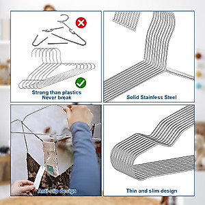 Kids Hangers,12.4 Inches Stainless Steel Heavy Duty Baby Clothing Hangers 20 Pack,Space-Saving Non-Slip Metal Wire Hangers for Kids,Baby,Toddler,Children Clothes
