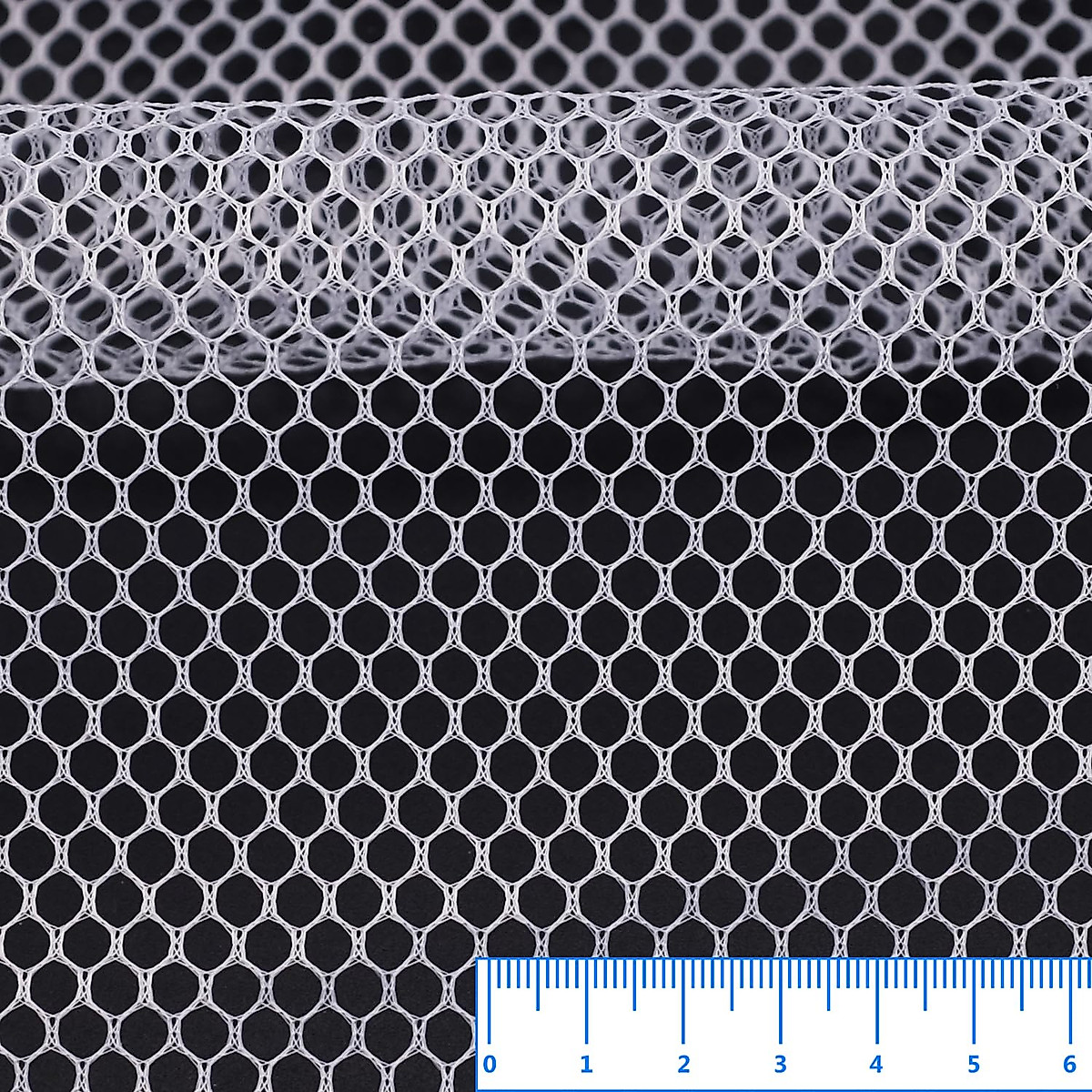 62 X 59 Inch White Mesh Fabric Slightly Stretchy for Sewing Projects, Shopping Bag, Backpack Pocket and Straps and Netting Clothes