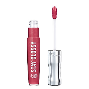 Rimmel Stay Glossy Lip Gloss - Non-Sticky and Lightweight Formula for Lip Color and Shine - 500 Rulebreaker, .18oz