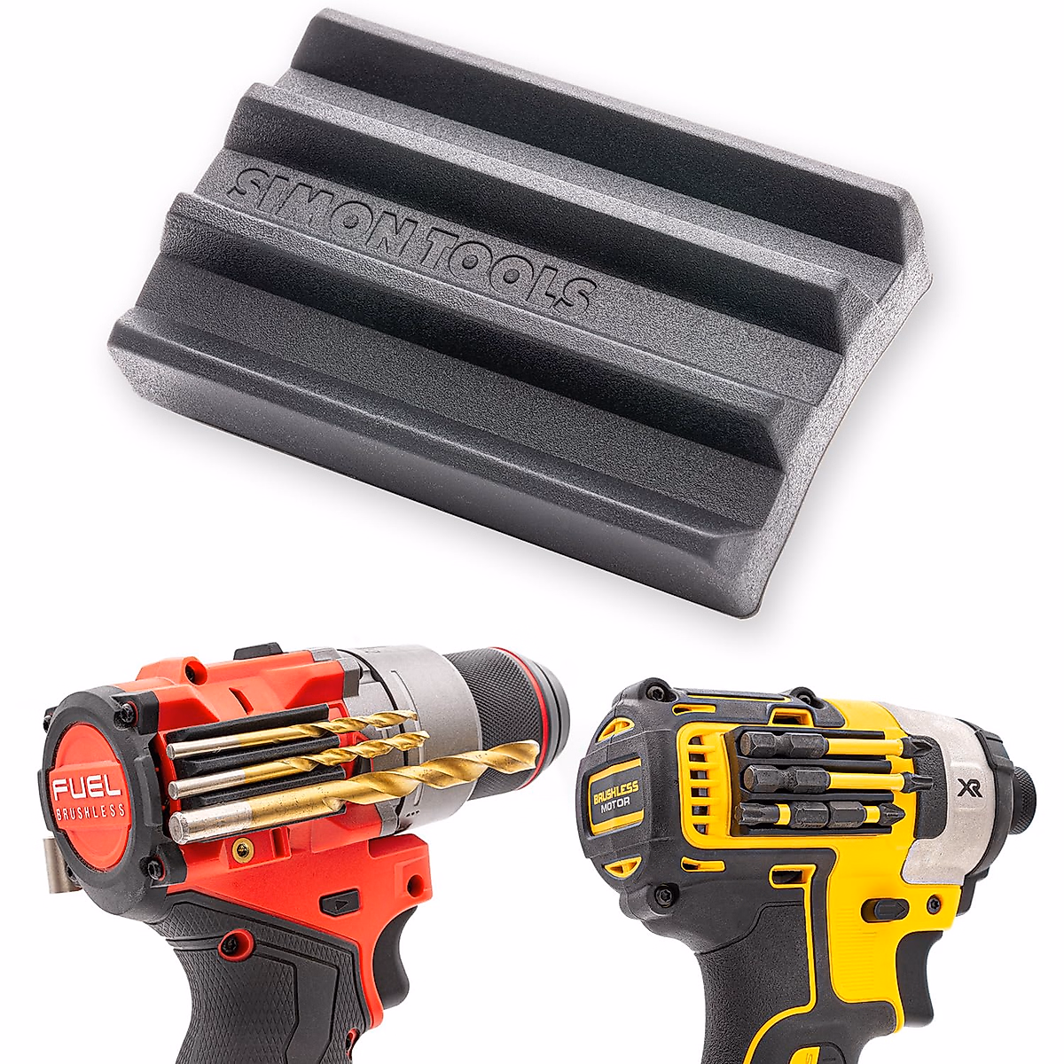 Simon Tools Magnetic Drill Bit Holder for Impact Drivers and Drills - Superior Hold with 3M Adhesive - Drill Accessory That Fits Most drills: Milwaukee, Dewalt, Makita, Klein, Bosch